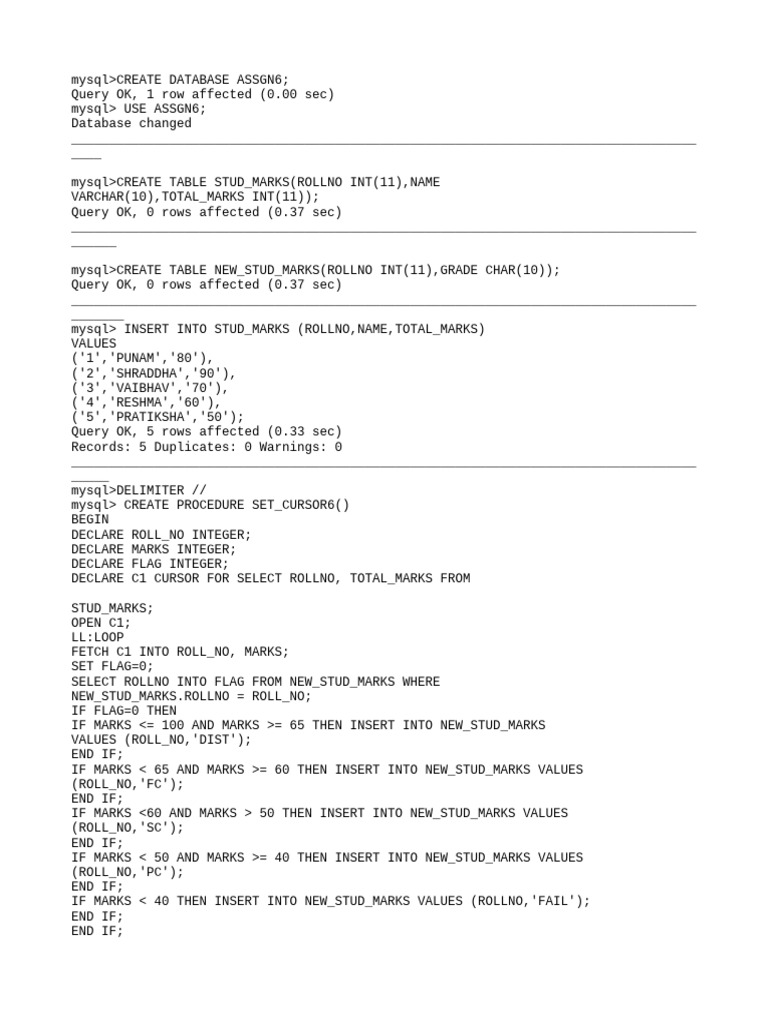 Student Marks and Grades Procedure | PDF