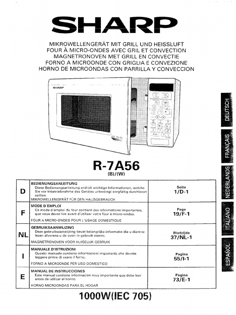 Sharp R-7a56 Microwave Magnetron Manual Handleiding | PDF