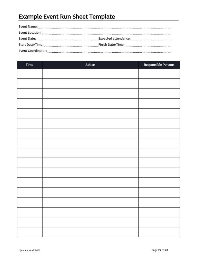 Running Sheet Template | PDF | Career & Growth