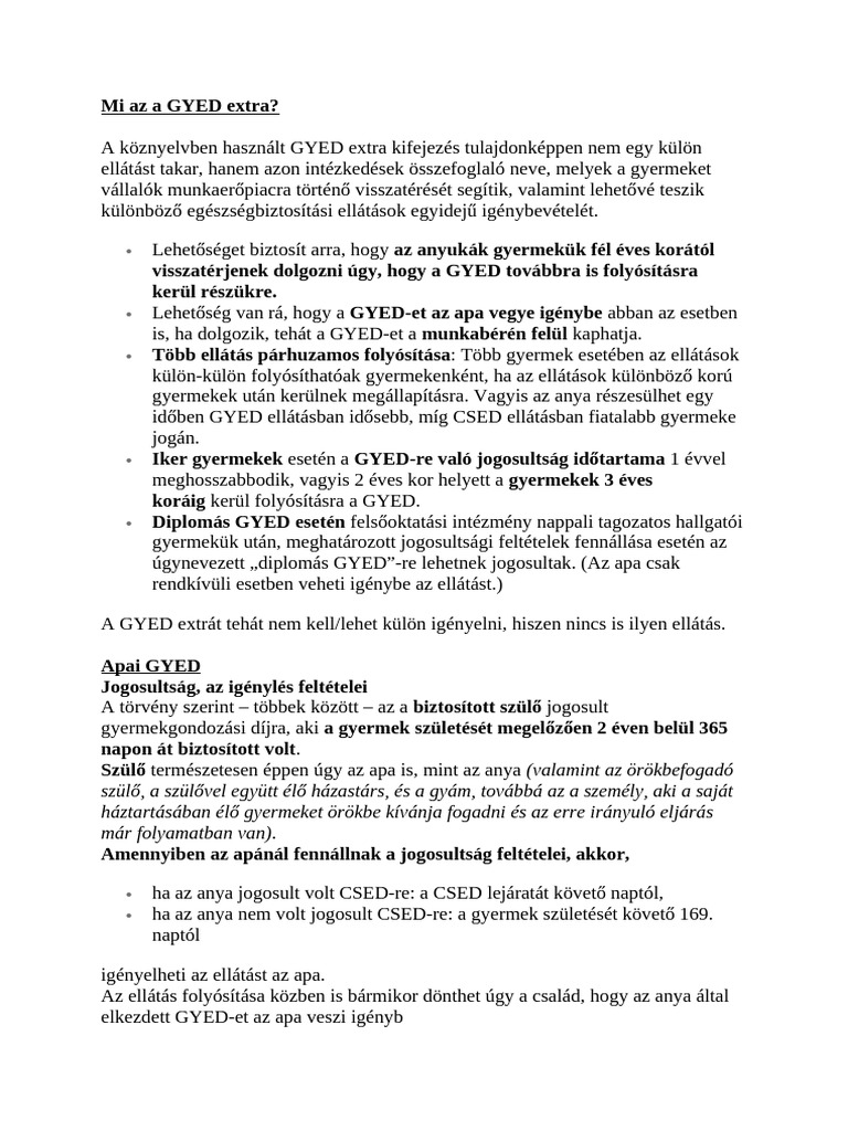 Mi Az A GYED Extra | PDF