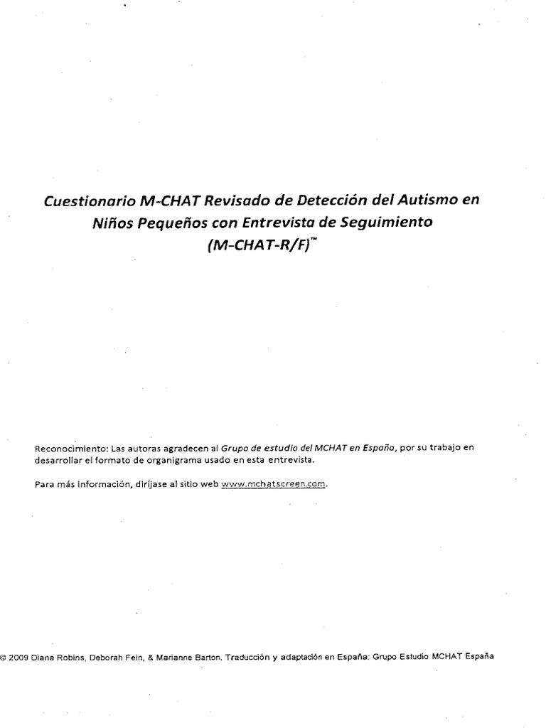 Cuestionario M Chat | PDF