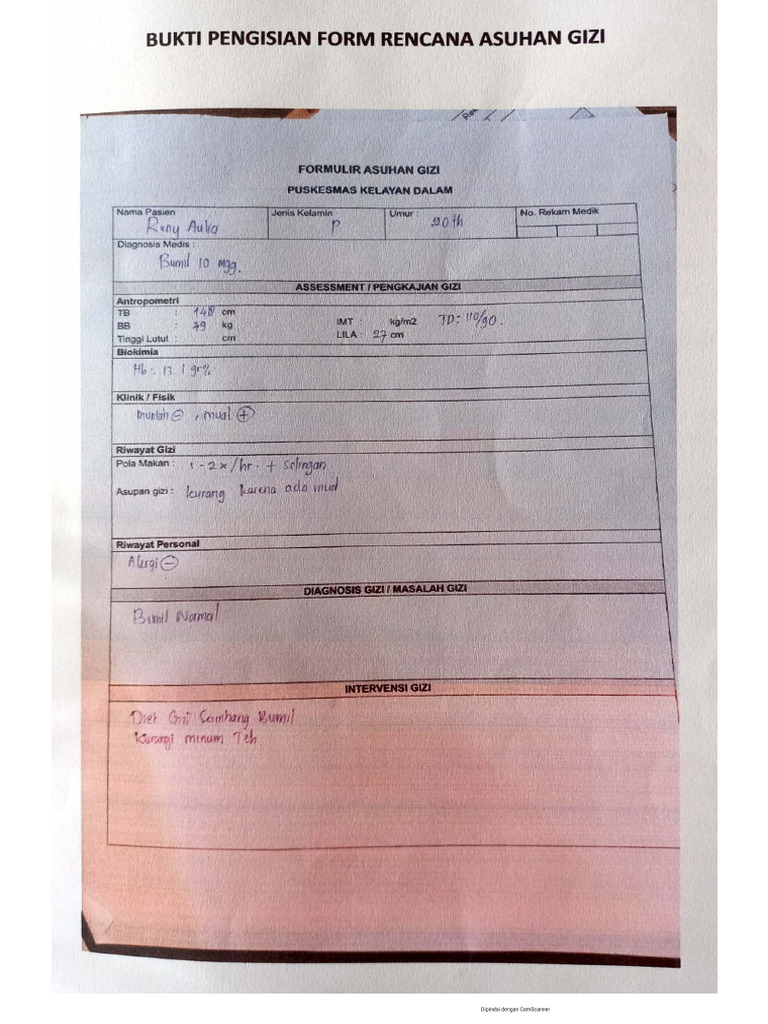 3.5.1.1 Contoh Form Asuhan Gizi | PDF