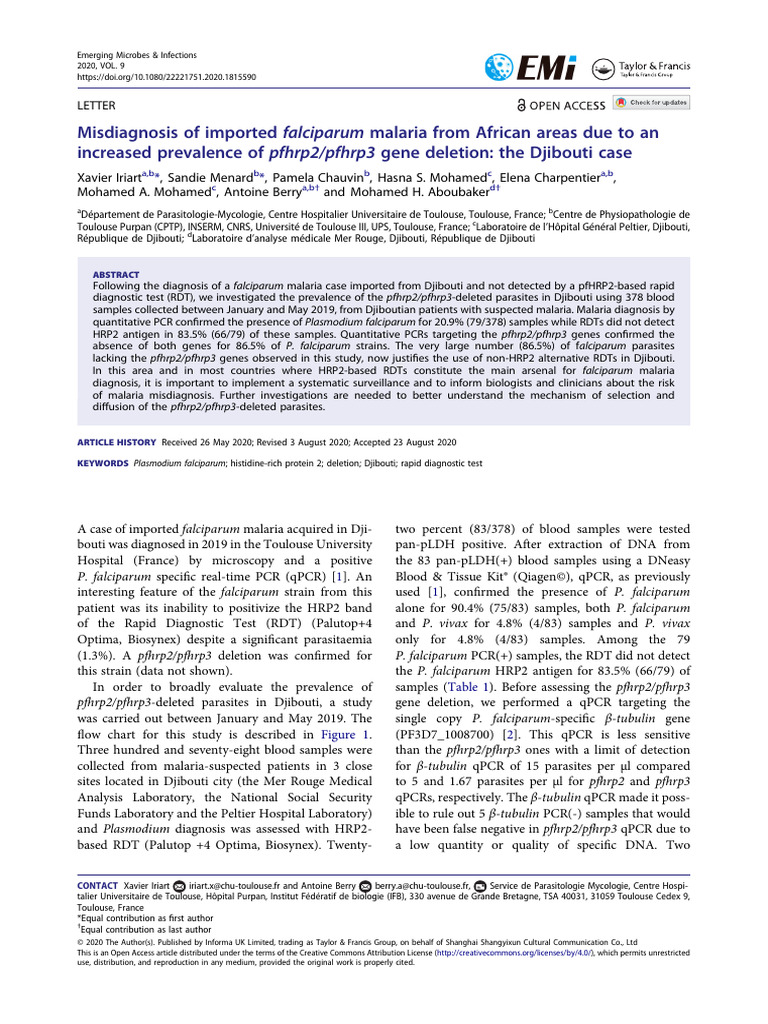 TEMI_9_1815590 | PDF | Malaria | Real Time Polymerase Chain Reaction