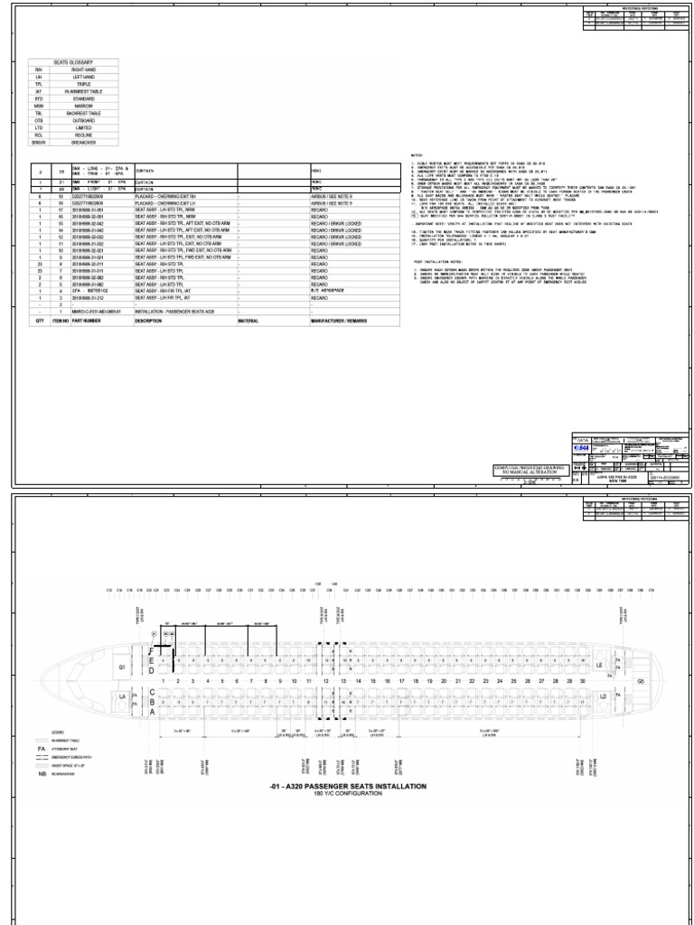 A320 LOPA Sample 180 Pax | PDF