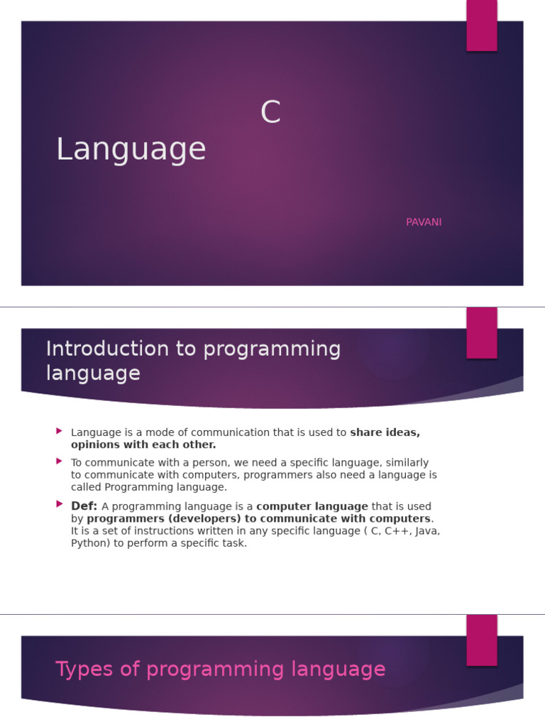 C Introduction | PDF | C (Programming Language) | Computer Programming C Introduction | PDF | C (Programming Language) | Computer Programming