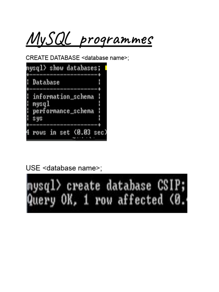 My SQL Programmes | PDF | Teaching Methods & Materials | Computers