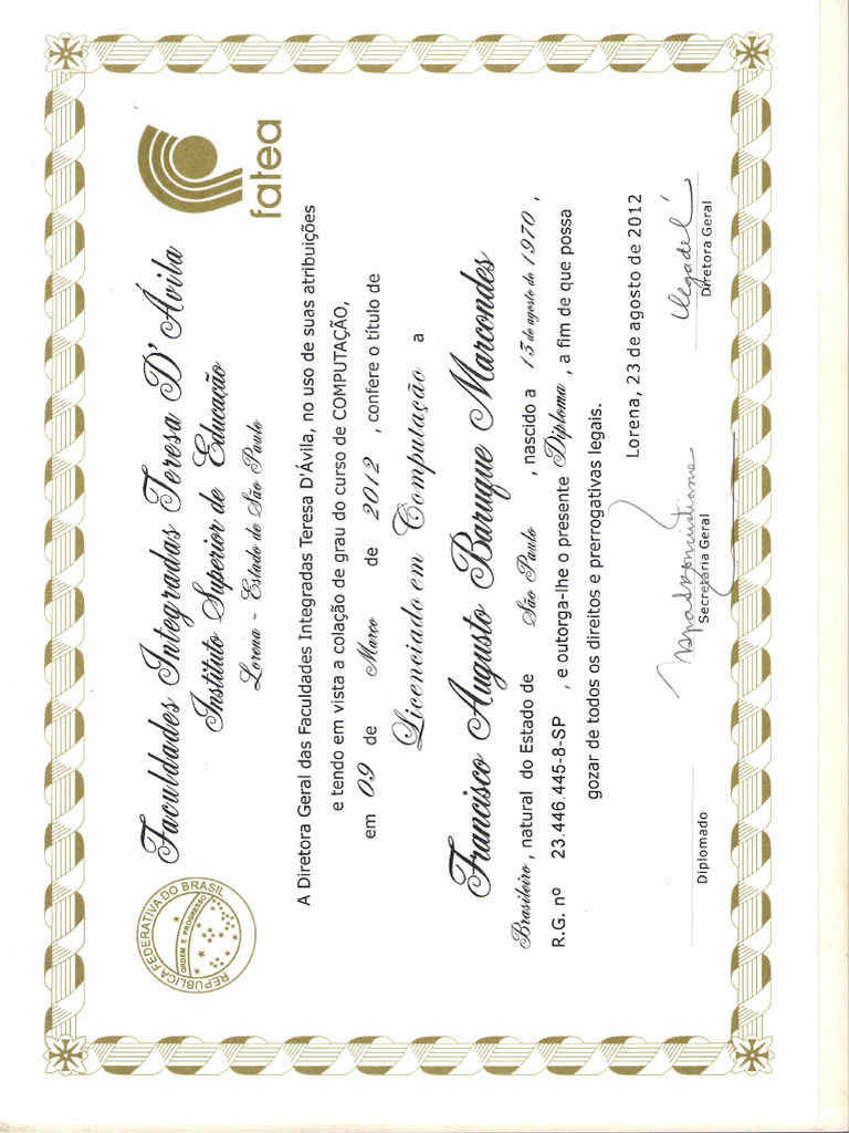 Diploma Faculdade | PDF