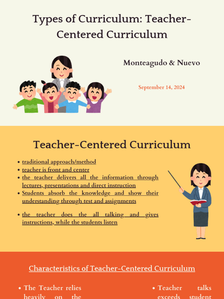 Teacher Centered Curriculum | PDF