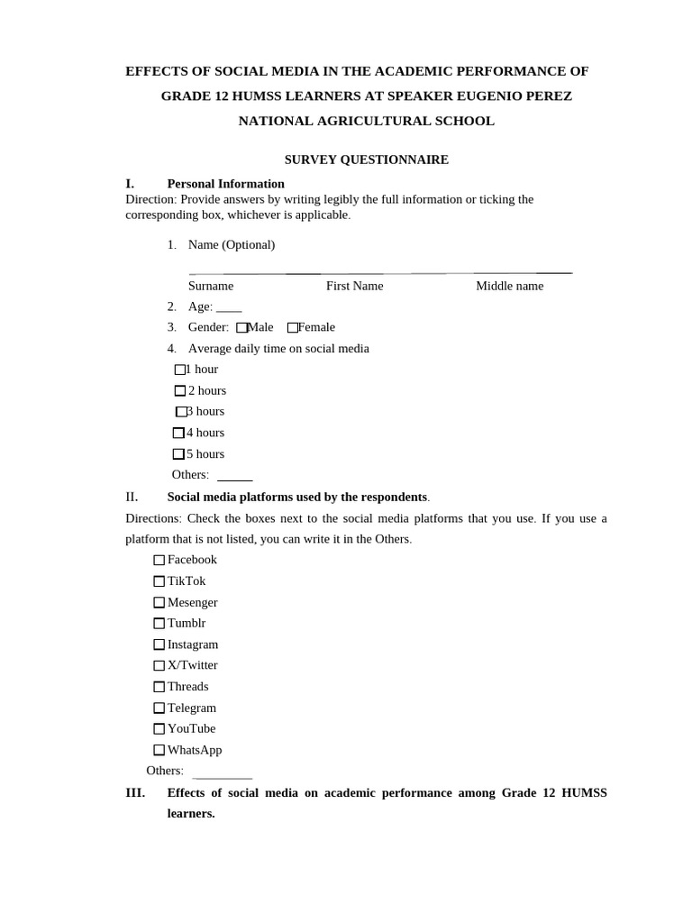 Questionnaire | PDF | Procrastination | Professional Skills