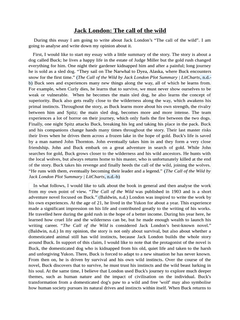 Jack London-The Call of The Wild | PDF | The Call Of The Wild