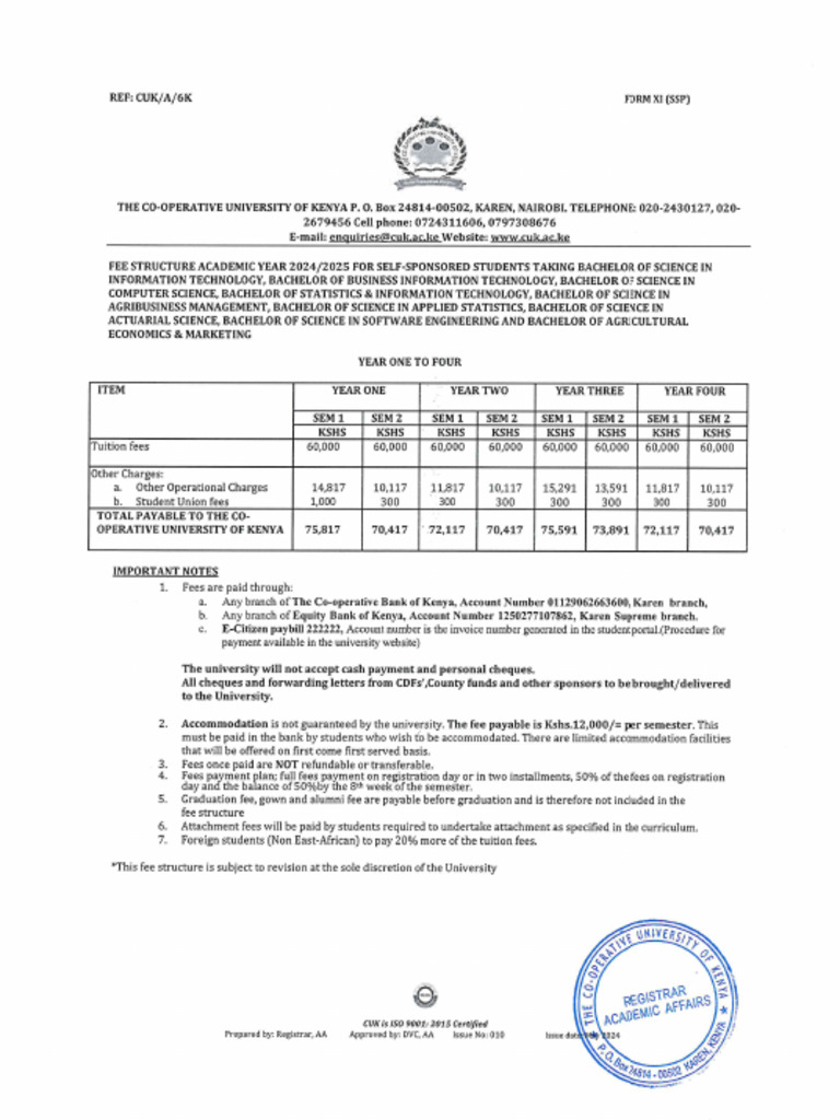 Ssp 2 Degree Fee Structures 1 | PDF