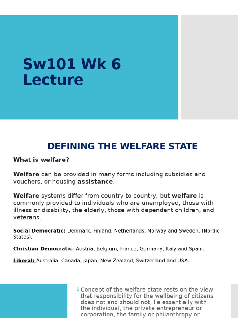 SW101 WK 6 Lecture 2024 | PDF | Welfare | Corporate Social Responsibility