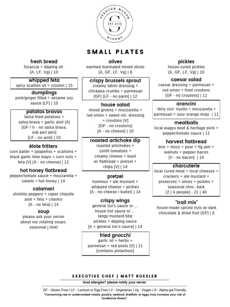 Fall SMW Food Menu 2024 | PDF | Sauce | Salad