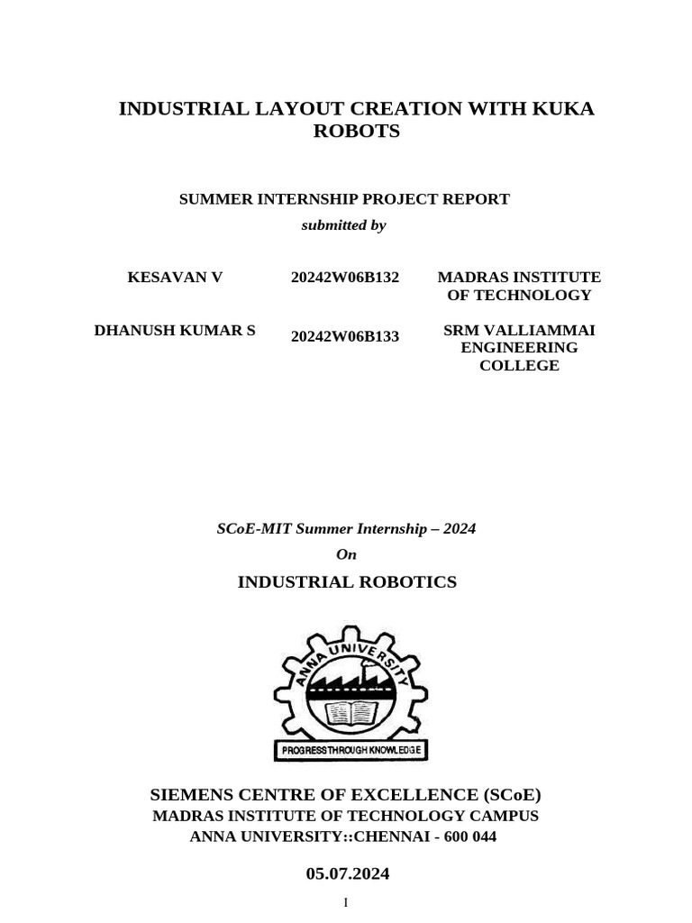 Internship Report 2024 03.07.2024 | PDF | Simulation | Robotics