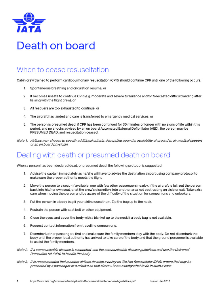 death-on-board-guidelines | PDF | Cardiopulmonary Resuscitation ...