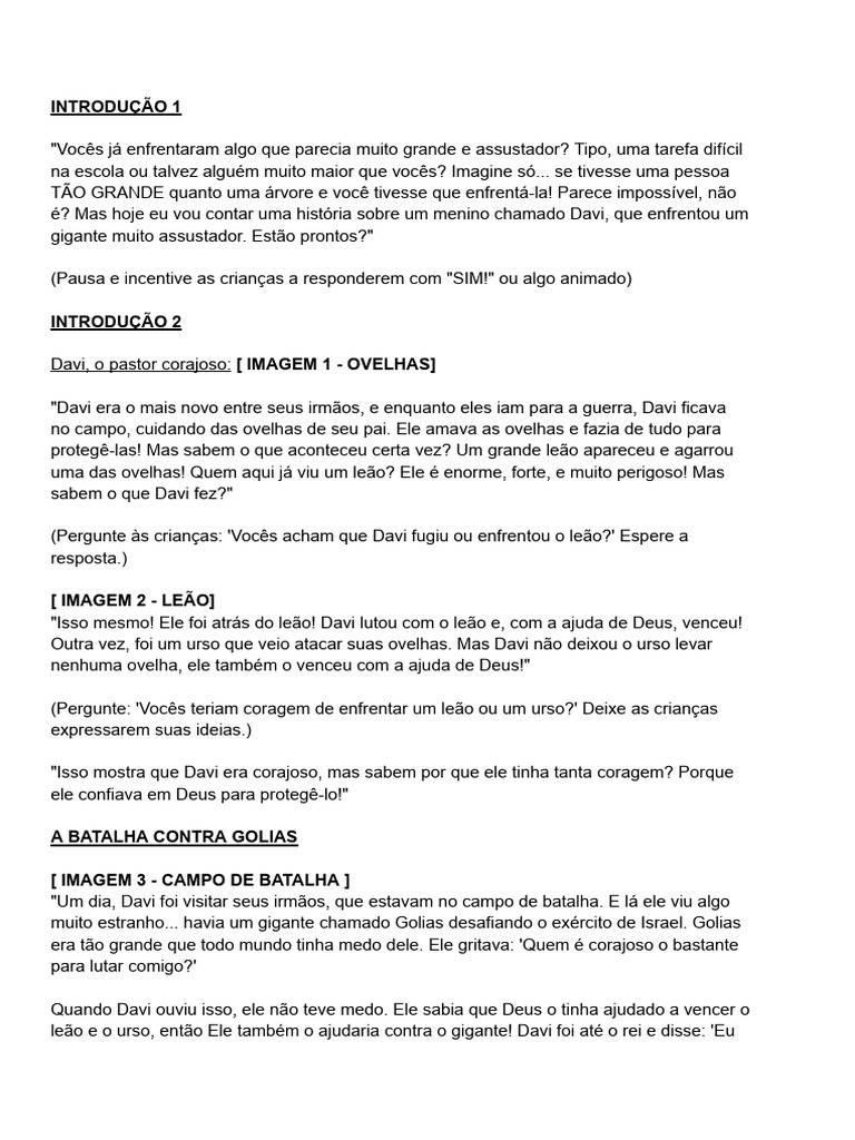 DAY KIDS 2024 - Davi X Golias | PDF | Davi | Golias