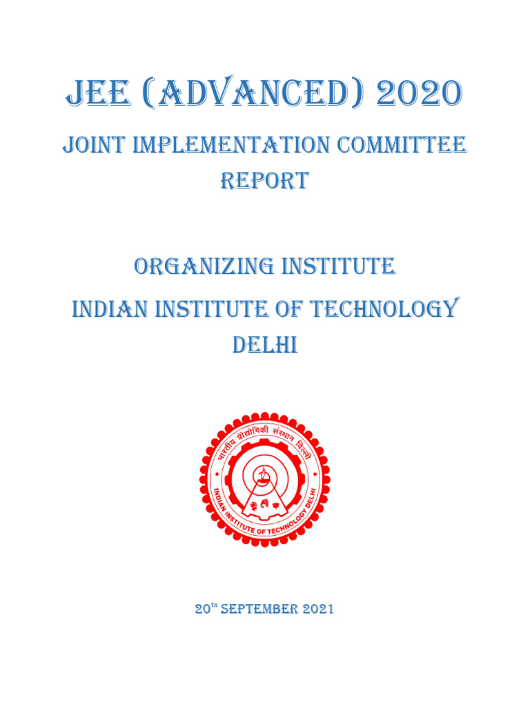 Jee (Advanced) 2020: Joint Implementation Committee | PDF | Economy Of India | Higher Education