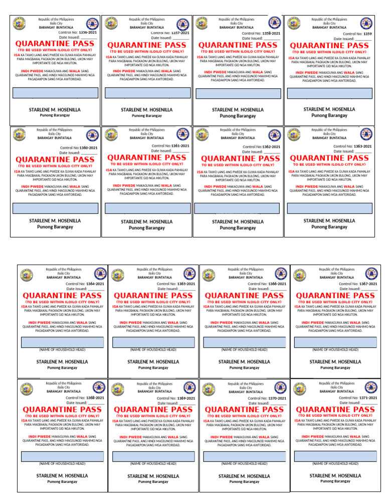 Quarantine Pass 2021 | PDF