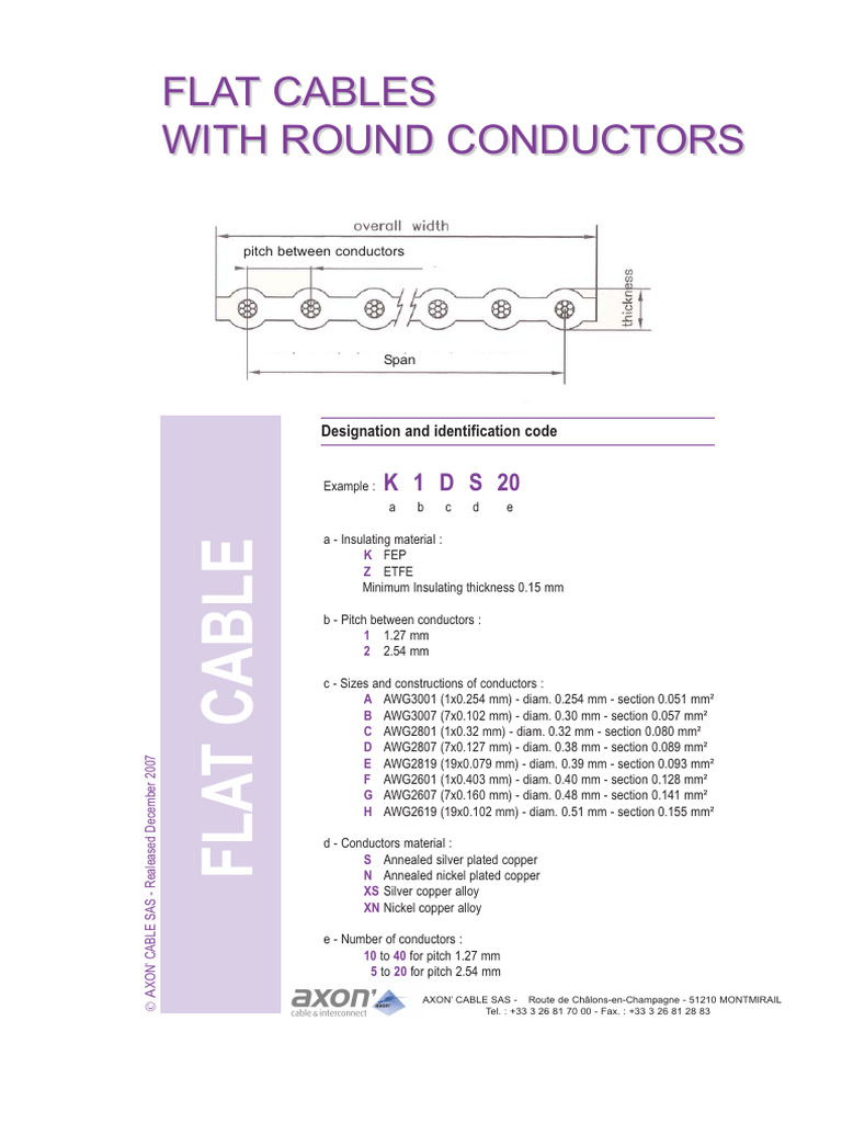 Flat Cables Round Conductors | PDF | Electrical Conductor | Insulator ...