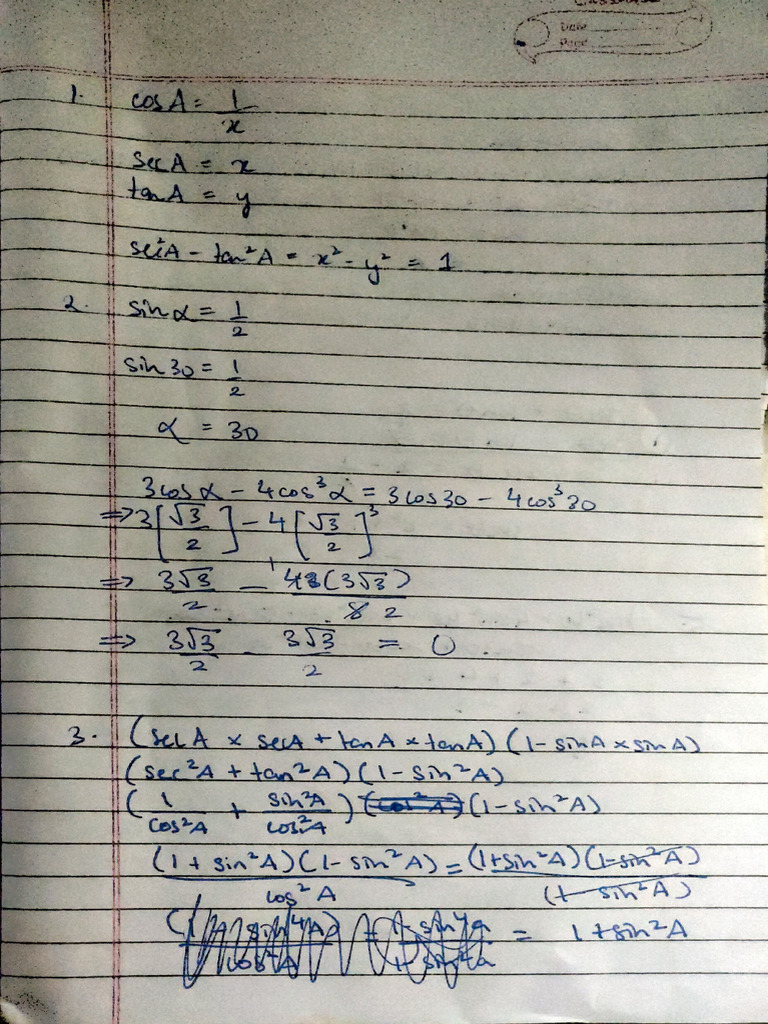 Math Trigno Worksheet | PDF | Teaching Methods & Materials