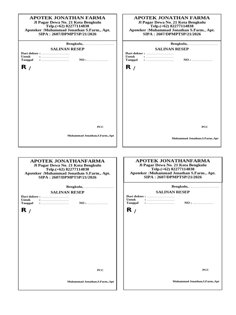Rama File Copy Resep Dan Etiket Resep Farmasi | PDF