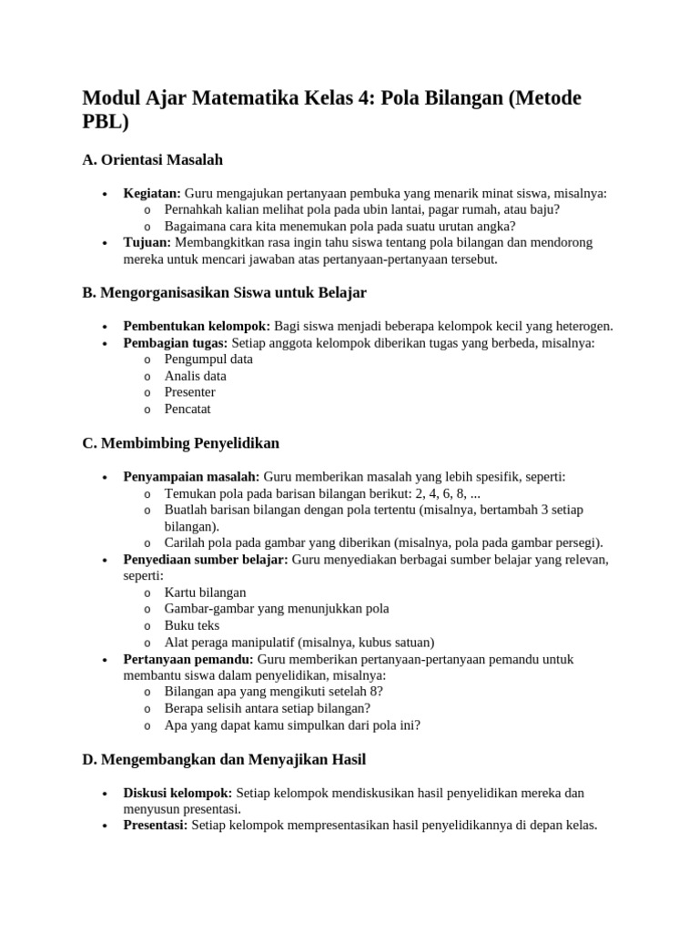 Contoh Modul PBL | PDF