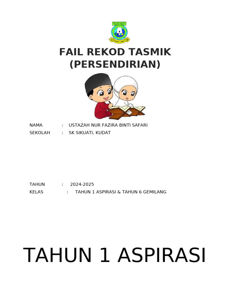 Fail Rekod Tasmik 2024-2025 | PDF