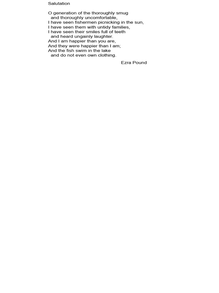 Ezra Pound - Salutation | PDF | Poetry