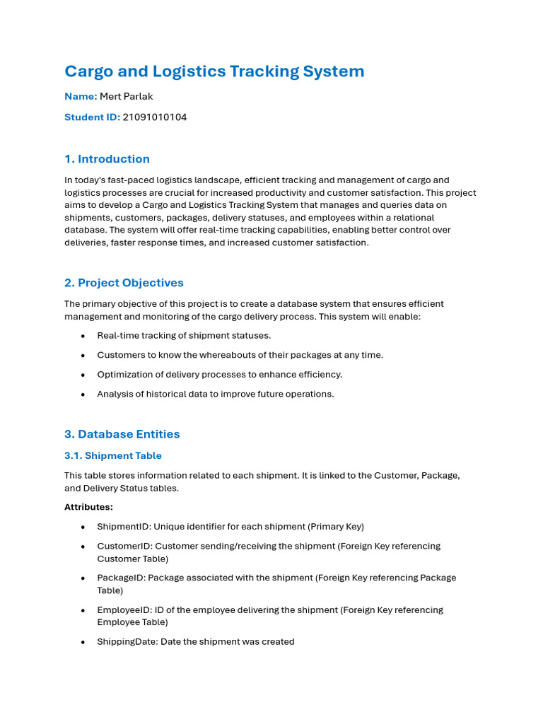 Cargo - and - Logistics - Tracking - System - Mert - Parlak | PDF ...