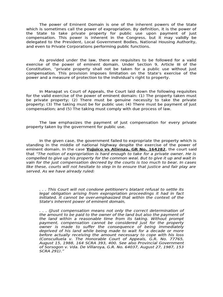 CLEP Eminent Domain | PDF | Eminent Domain | Governance