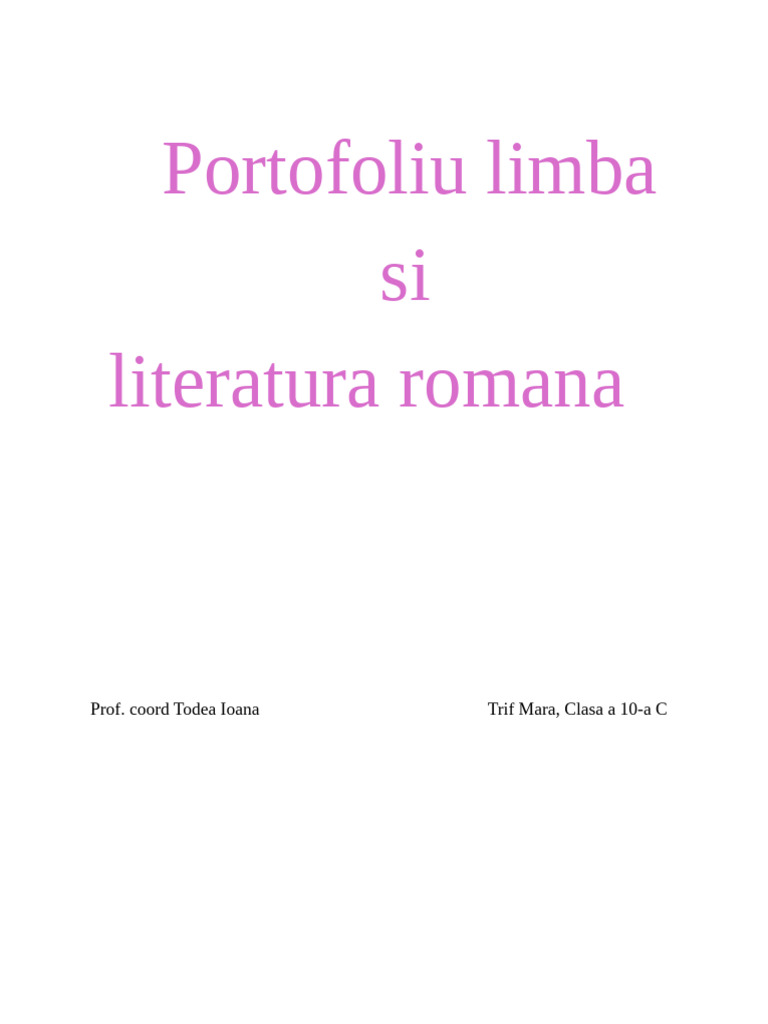 Portofoliu Limba | PDF