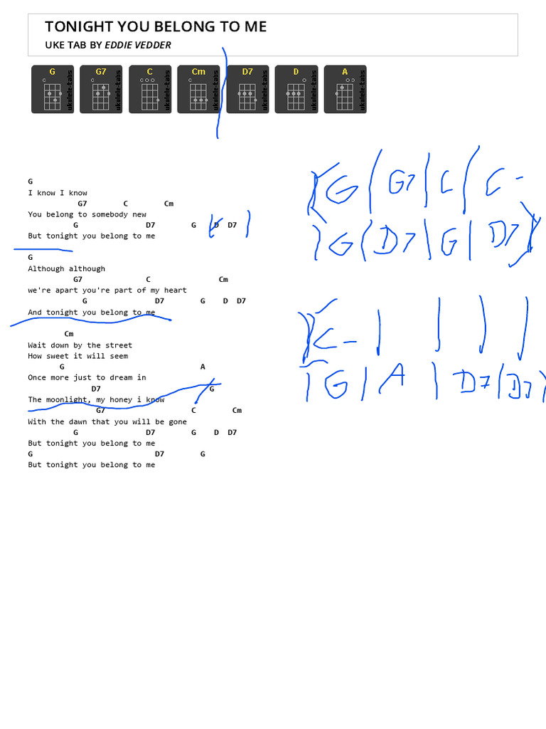 Tonight You Belong To Me Uke 2 | PDF