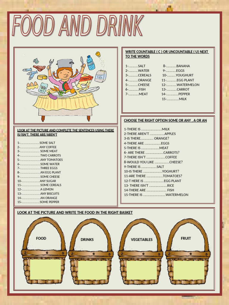 Food and Drink Fun Activities Games - 11129 | PDF | Foods | European ...
