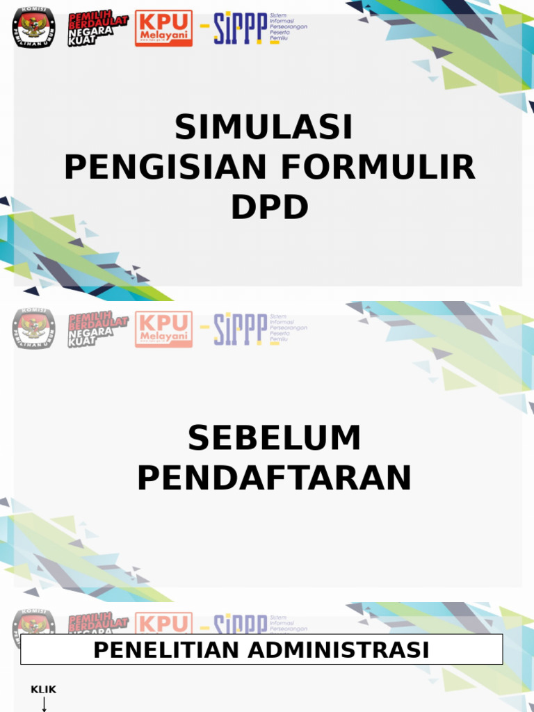 Simulasi Pengisian Formulir DPD | PDF