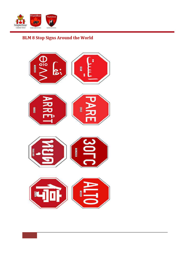 MB G01 07 BR UN 02 BLM Stop Signs Around the World | PDF