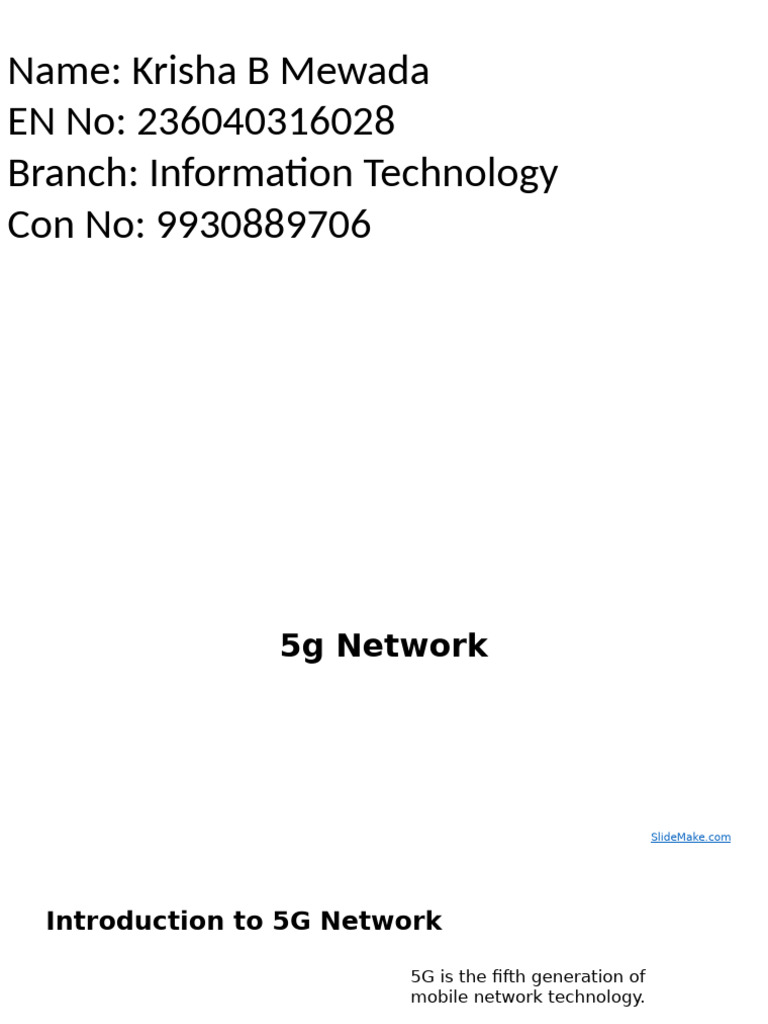 5g Network | PDF | Computing | Information And Communications Technology