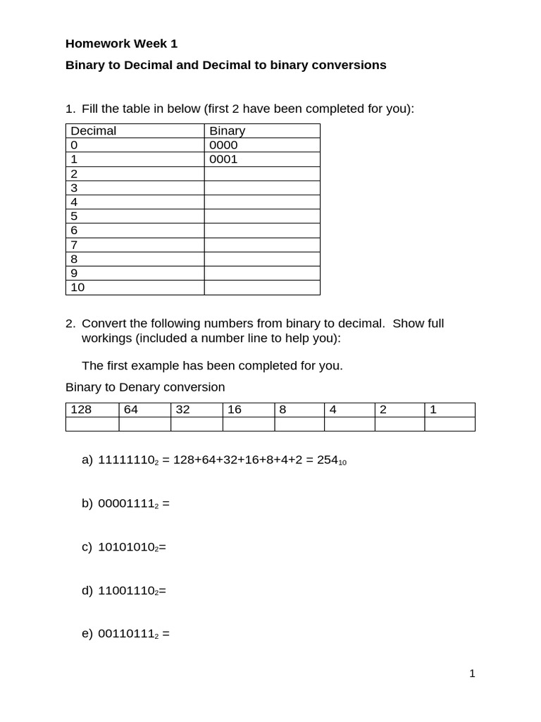 homework week 1 | PDF