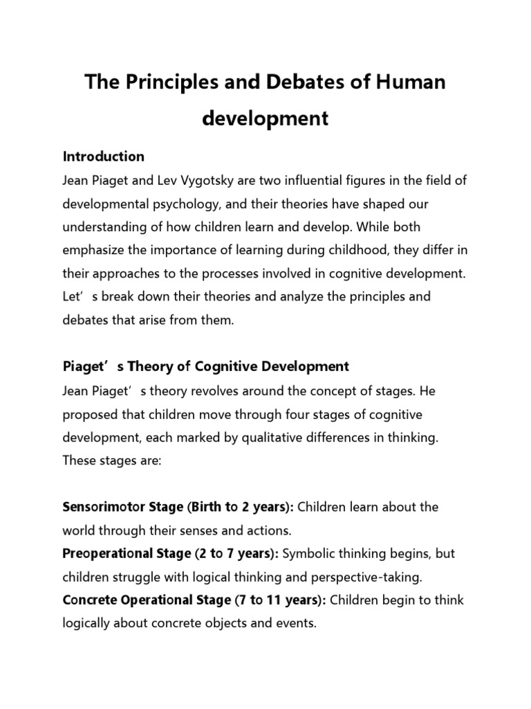 The Principles and Debates of Human Development | PDF | Cognitive ...