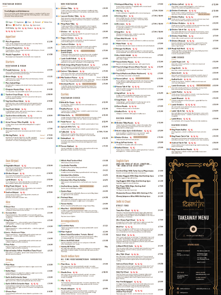 Diverse Indian Cuisine Menu | PDF | Indian Cuisine | Curry