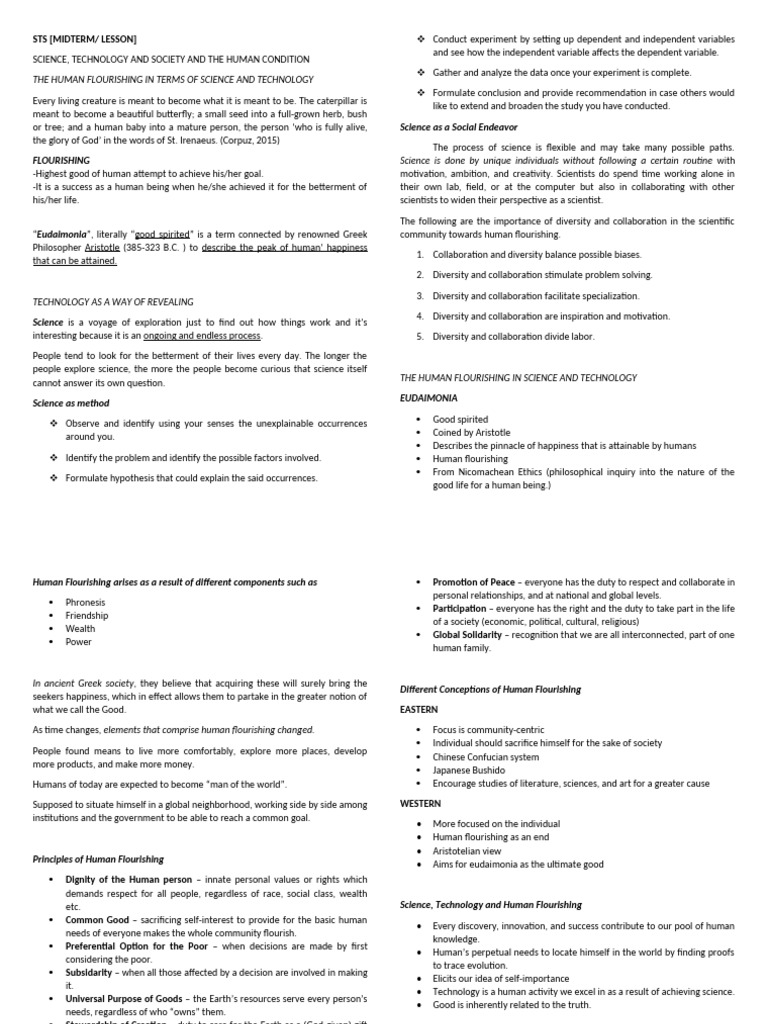 Sts Lesson Summaries (Midterm) | PDF | Science | Hedonism