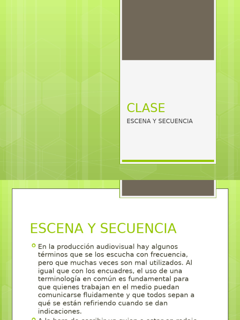 Clase - Escena y Secuencia | PDF | Estudios de idiomas extranjeros