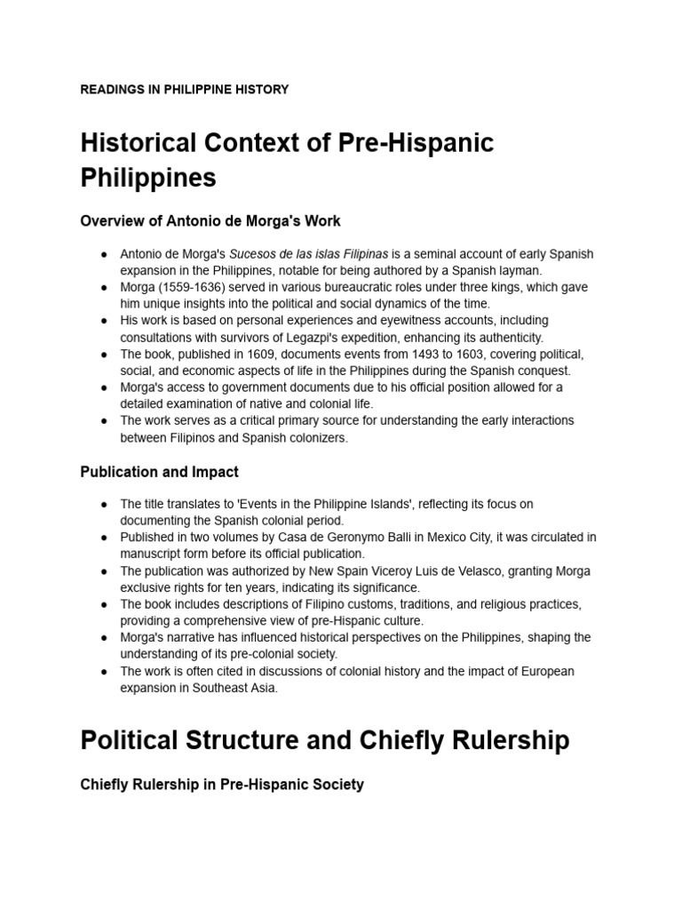 Insights on Pre-Hispanic Philippine History | PDF | Spanish ...