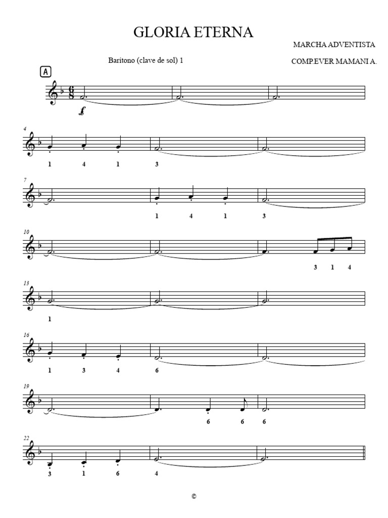 GLORIA ETERNA - Barítono (Clave de Sol) 1 | PDF