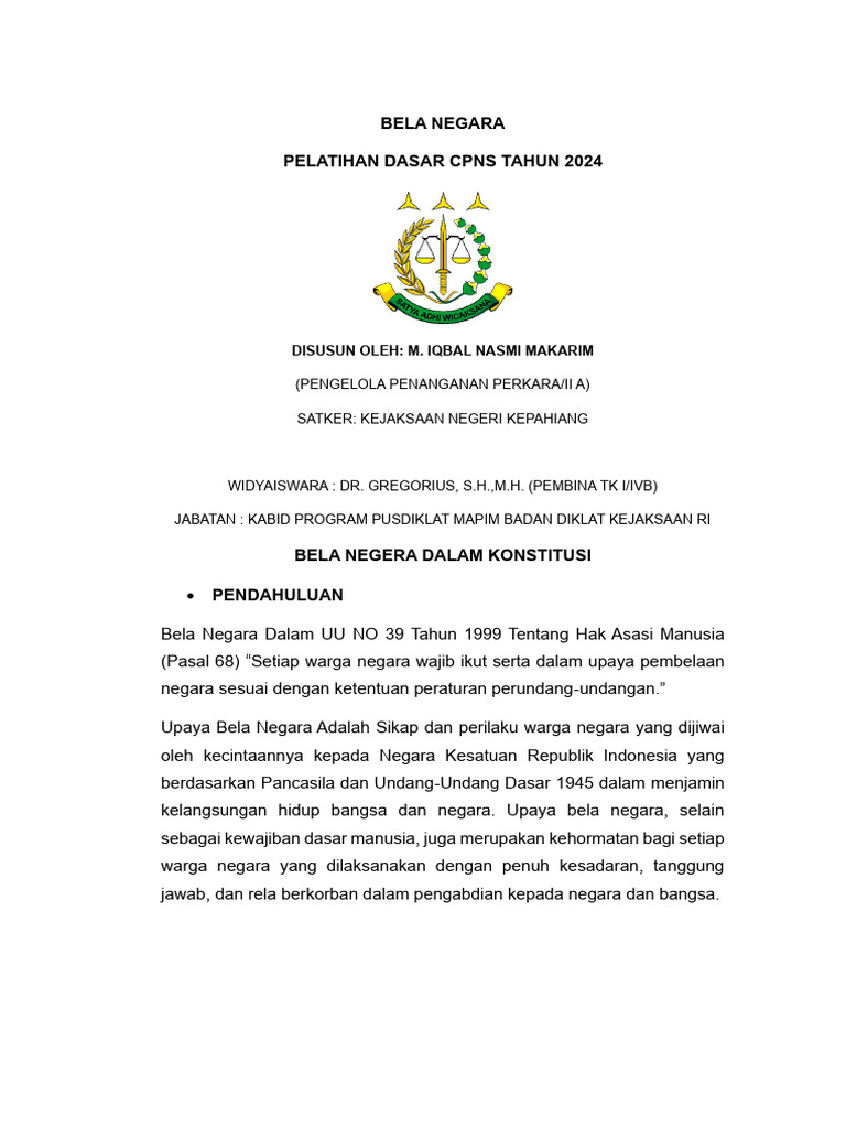 Kejaksaan Negeri Kepahiang - M. Iqbal Nasmi Makarim | PDF