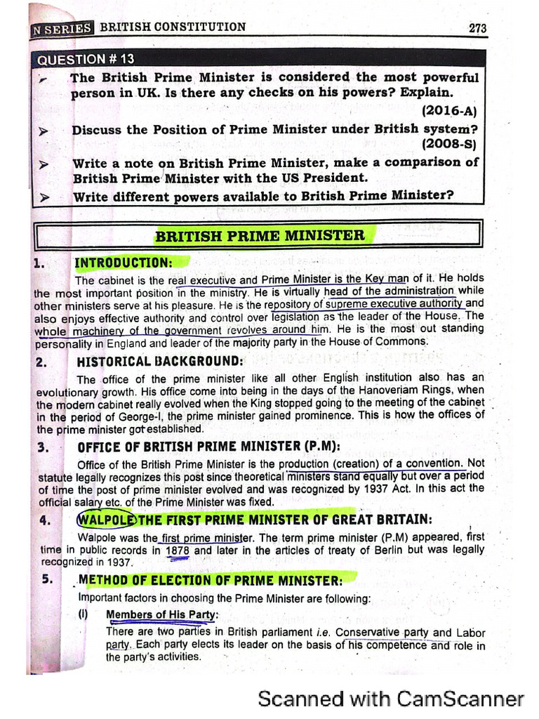 Uk Notes Responsible Government | PDF