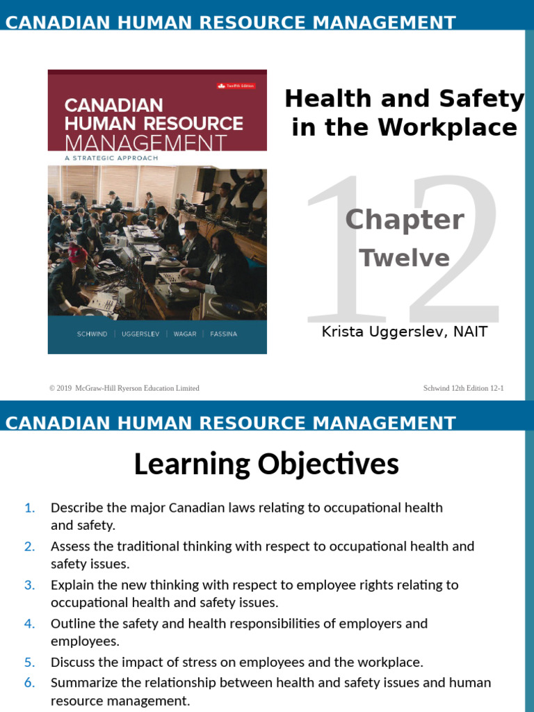 Ch12 PowerPoint Health and Safety | PDF | Occupational Safety And Health | Occupational Stress