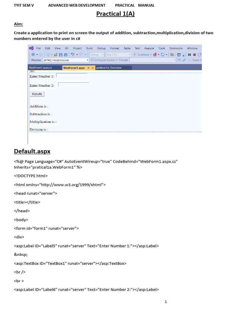 AWD Finalpractical (2 | PDF | Web Development | C Sharp (Programming Language)
