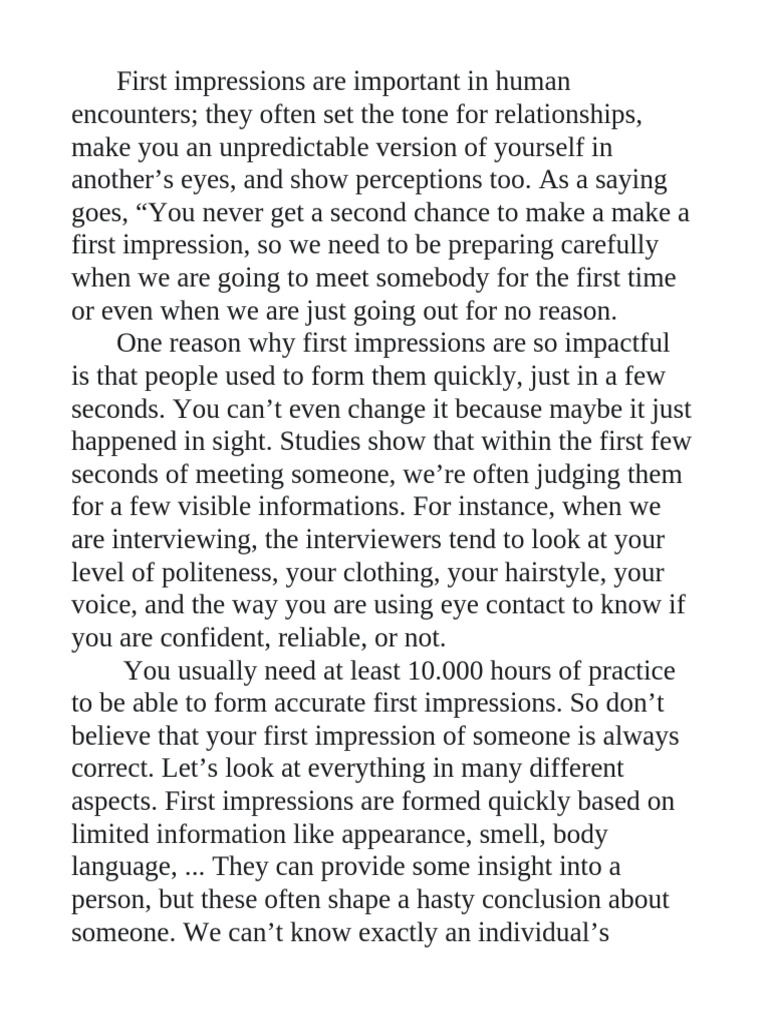 How First Impressions Accurate | PDF | Psychological Concepts | Social ...