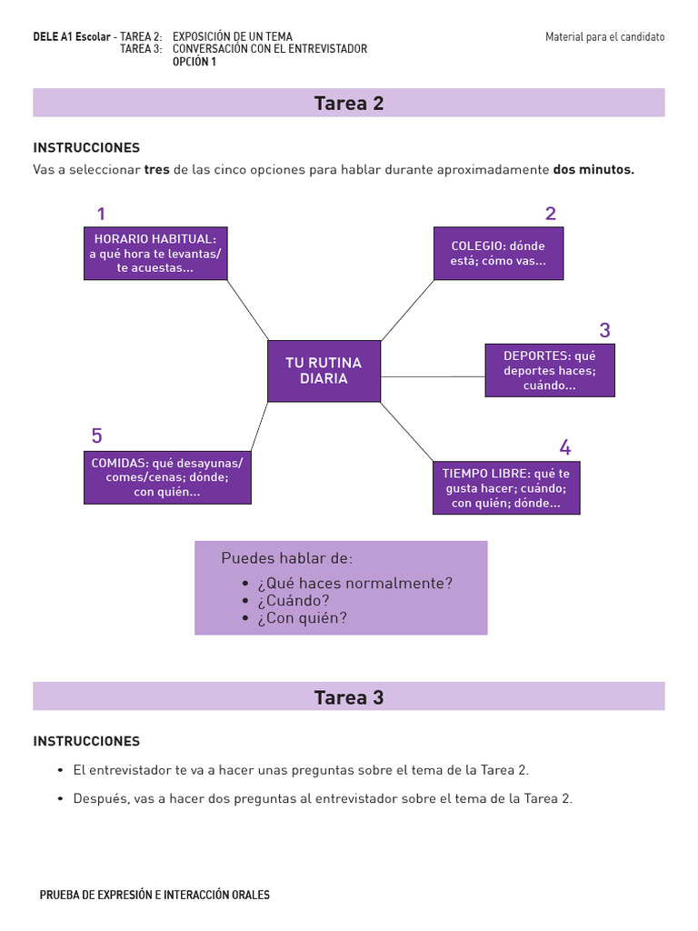 Dele A1 Escolar - Eio - T2 - T3 - 2014 | PDF