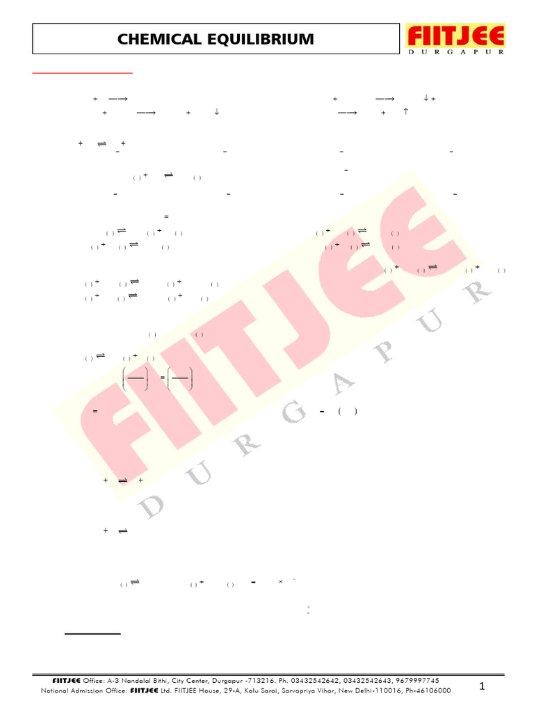 Chemical Equilibrium | PDF | Chemical Equilibrium | Analytical Chemistry